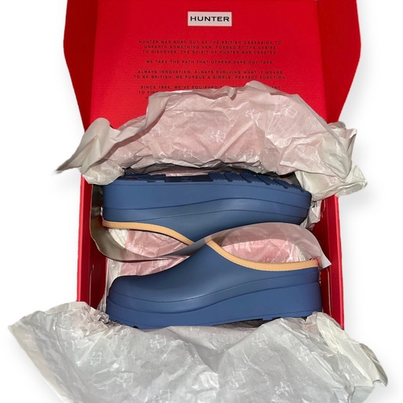 Hunter | Shoes | Hunter Clogs Stornaway Blue Original Play Clogs Summit ...